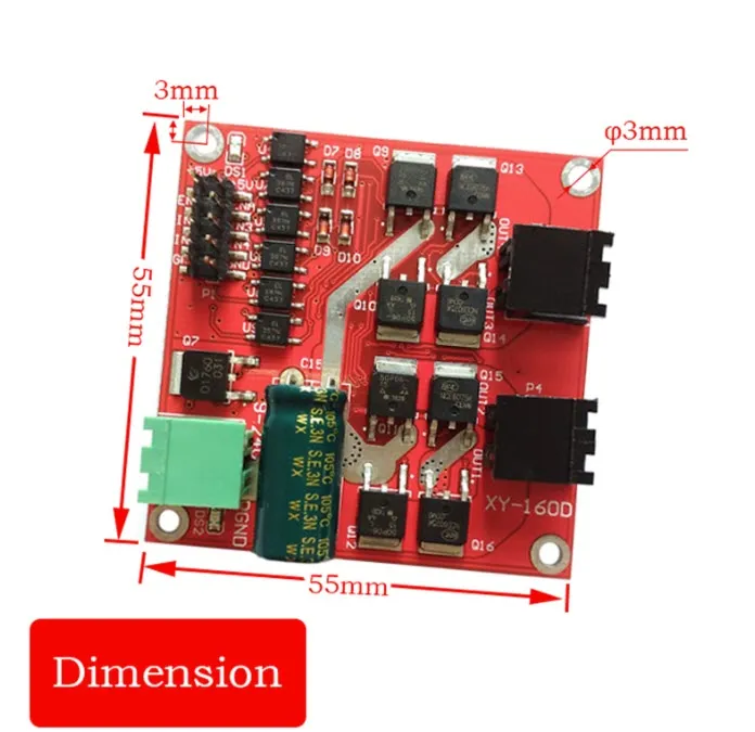 Dual DC Motor Drive Module 7A 160W High Power Industrial Grade Positive ...
