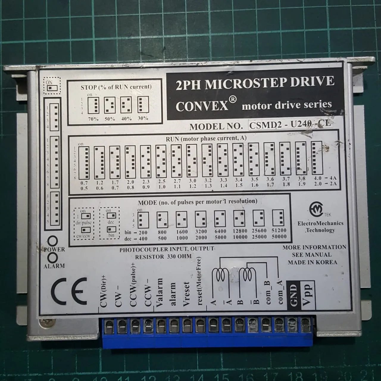 Stepper Motor Driver Convex 2Ph Microstep Driver Csmd2-U240-Ce